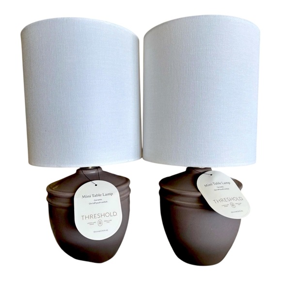 Threshold | Other | Set Of 2 Threshold Mini Table Lamps Gray Ceramic Base Modern Stylish | Poshmark